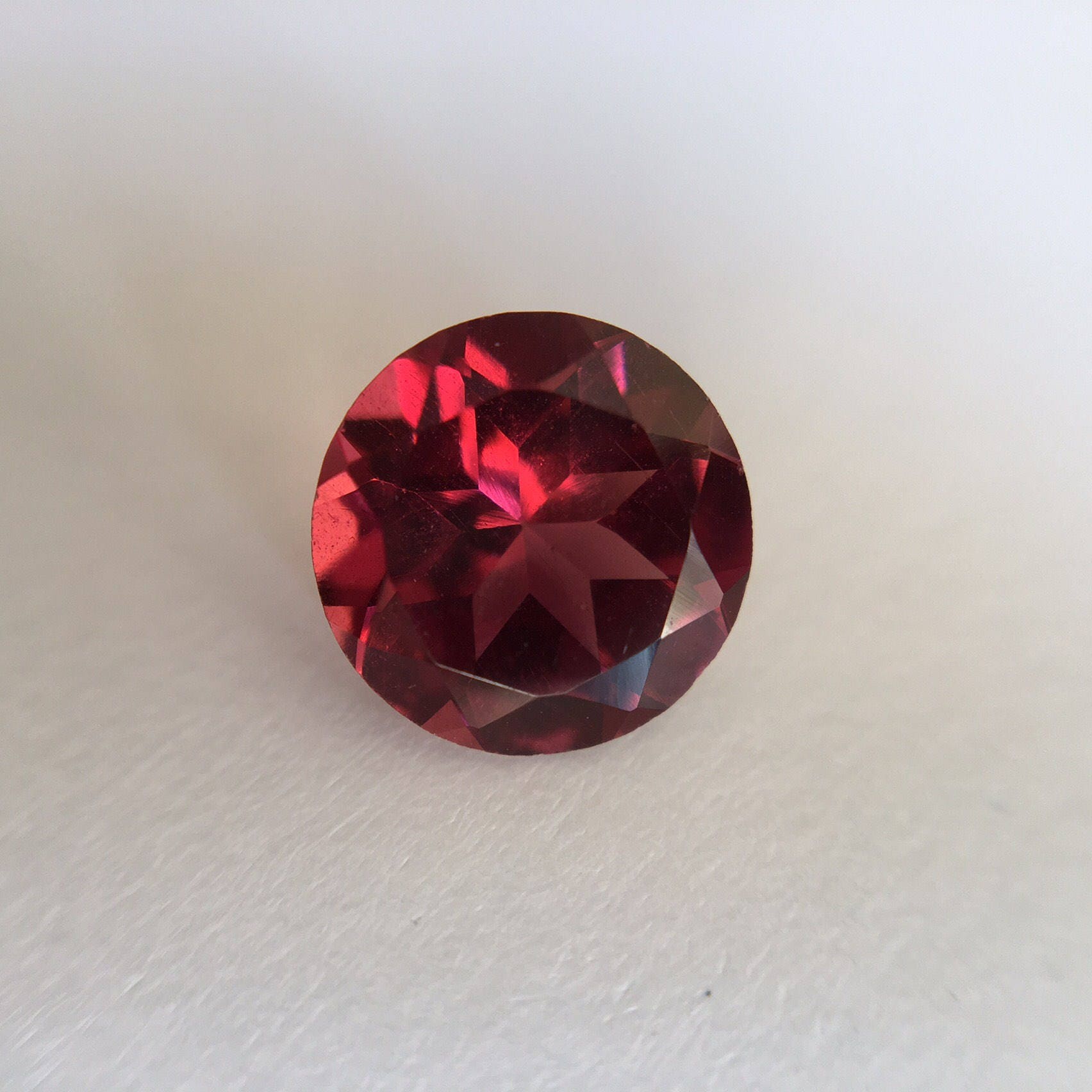 1.60 Ct Round Garnet, Natural Garnet Gemstone, Faceted Red Gemstone ...