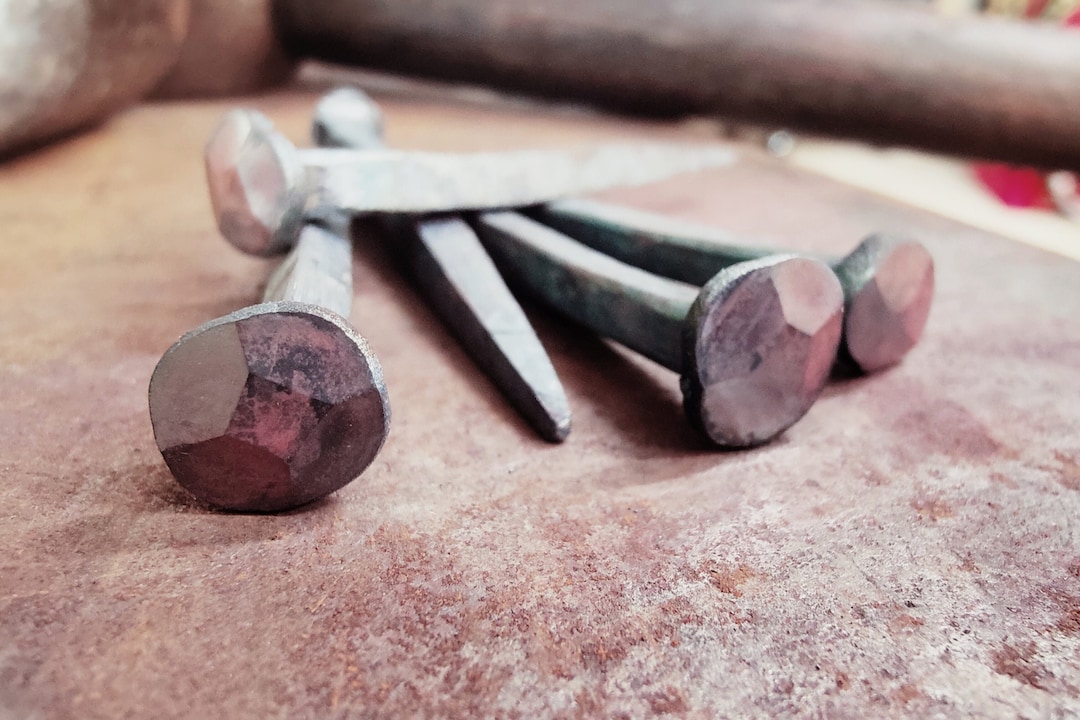 Hand Forged Blacksmith Nails: Clout Head Clinch Nails (pack of 5) - Etsy