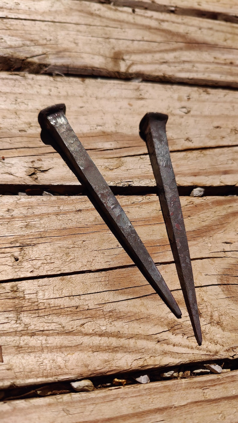 Hand Forged Spike Nails, Heavy Iron Nails, Blacksmith Wrought Spikes - Etsy