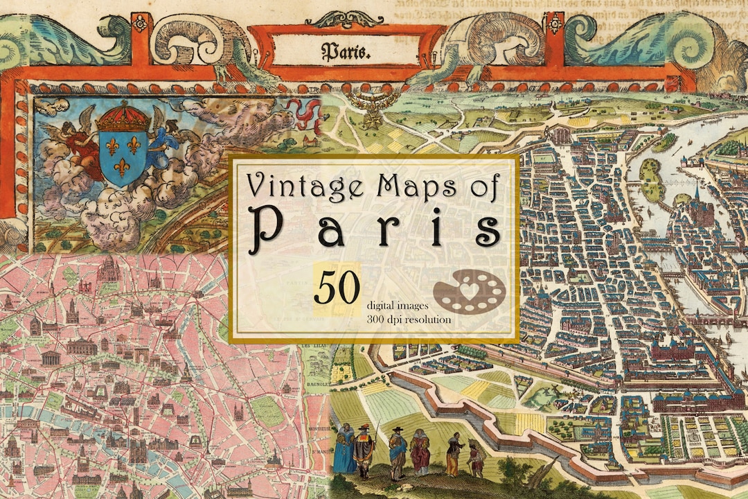 Vintage Historical Maps of Paris Print High Quality Digital - Etsy