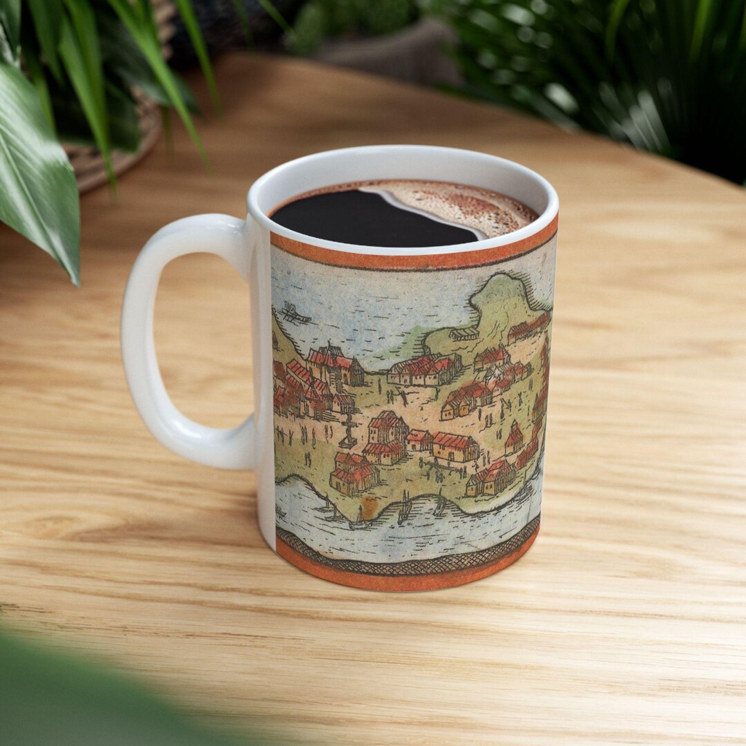 Macao Map Border Ceramic Mug | City Map Outline Mug, Macau Map Coffee ...