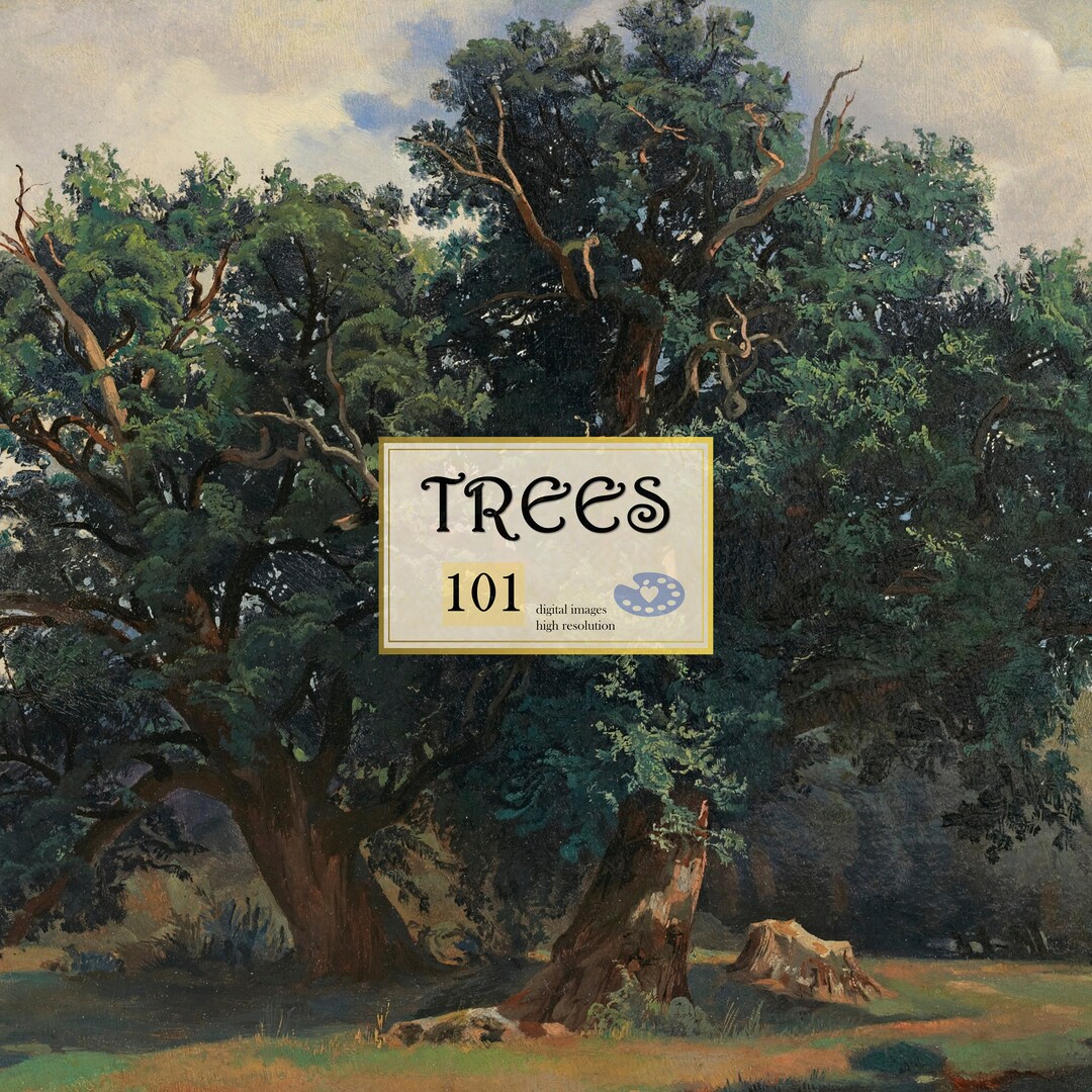 Trees Set of 101 Eclectic Trees Wall Art Printable Exhibition Posters ...