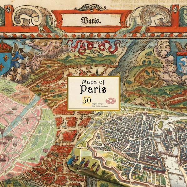 Paris Map Art - Etsy