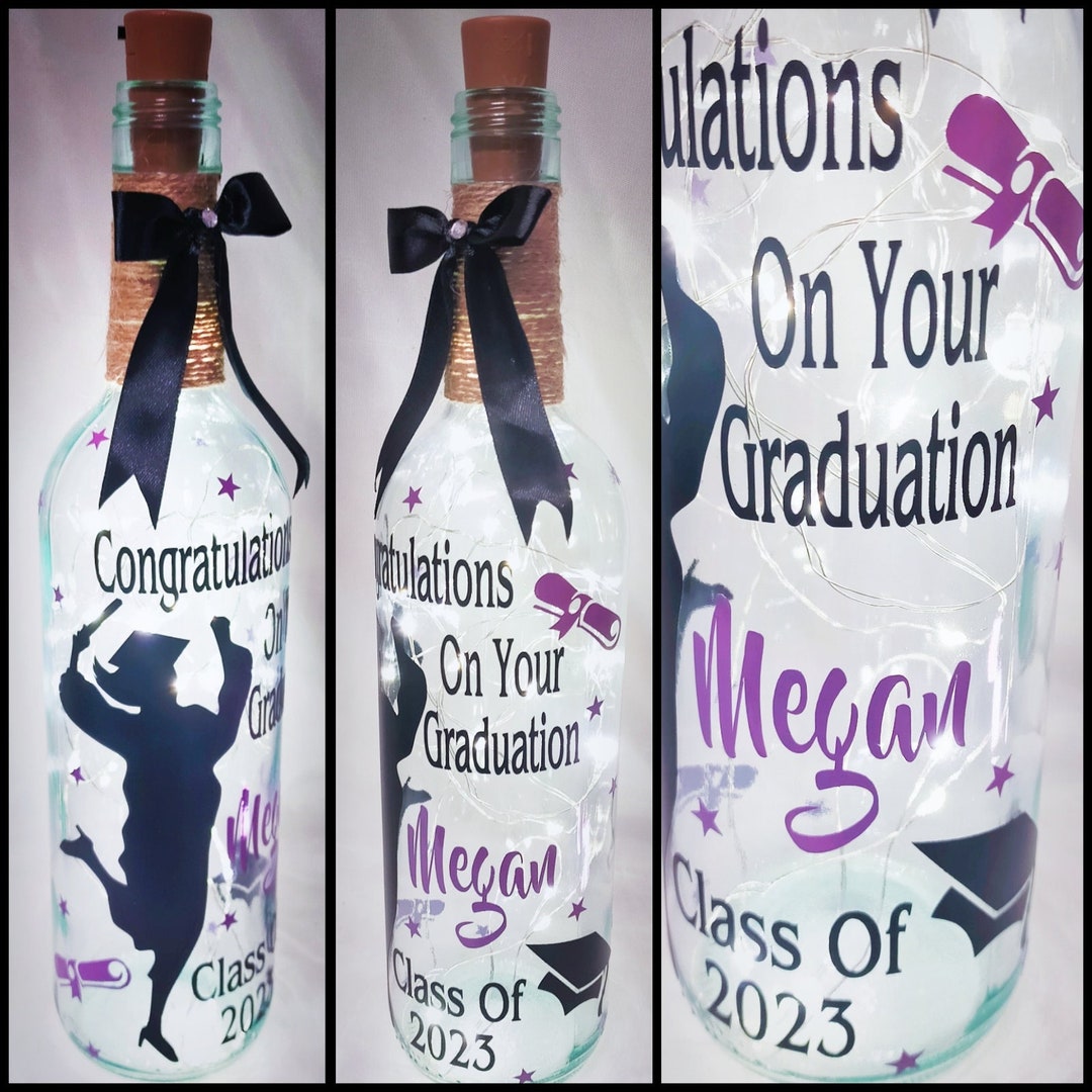 Personalised Graduation Light up Bottle Graduate Gift - Etsy