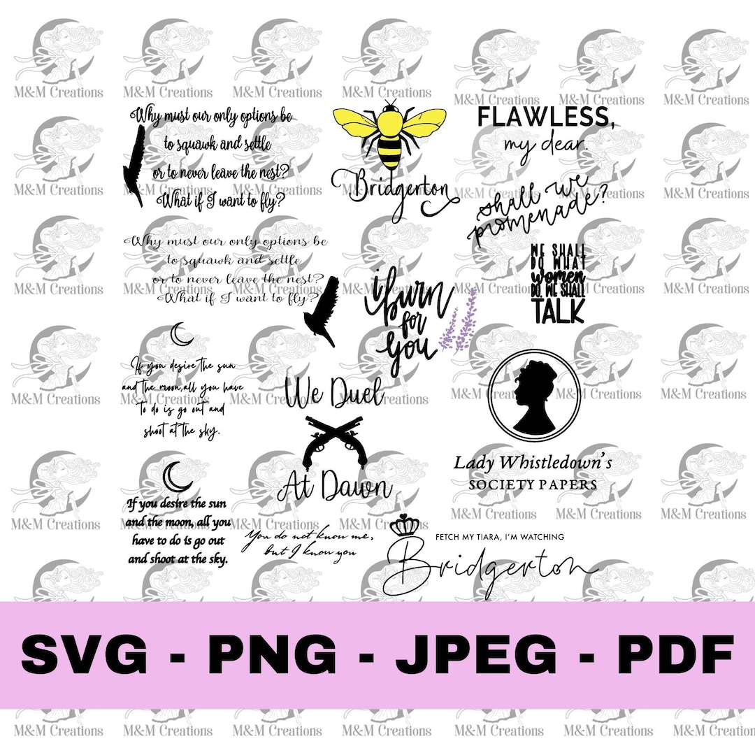 Bridgerton SVG Bundle: Clipart Cut Files (digital Download) - Etsy