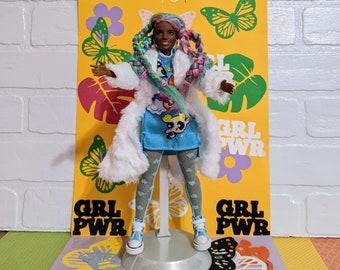 Barbie AA African American Barbie. AA. Curvy. High End. Long Rainbow ...