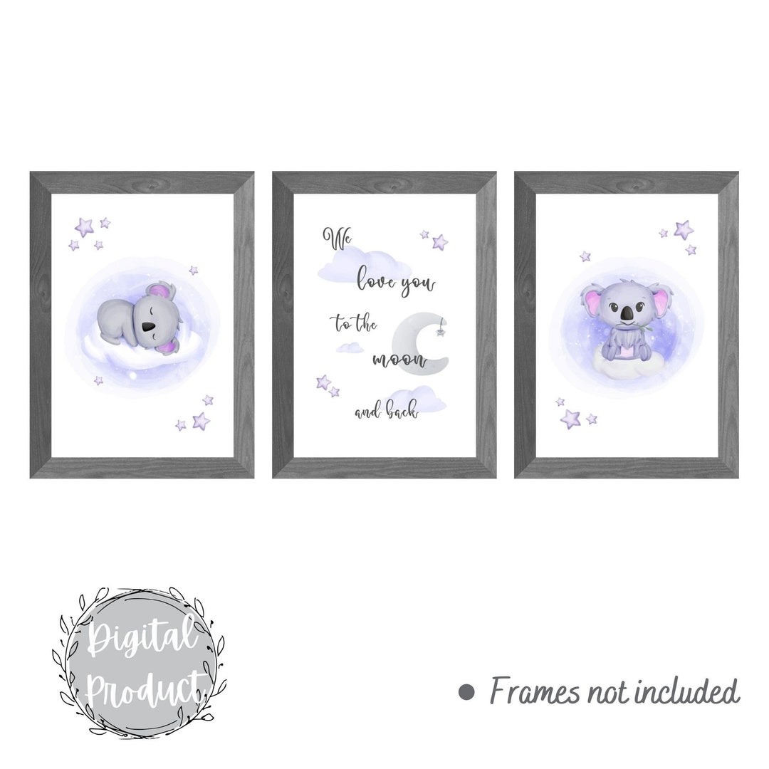 Cute Koala Bear Nursery Wall Art Set Various Sizes *digital Prints* - Etsy