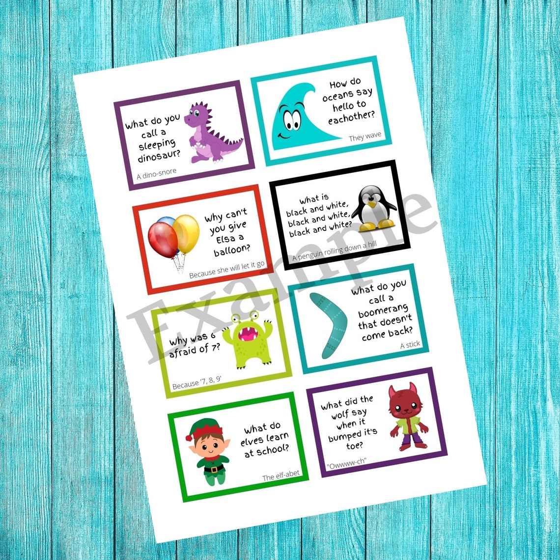 Fun Lunchbox Joke Notes on A4 Size Sheet digital (Download Now) - Etsy