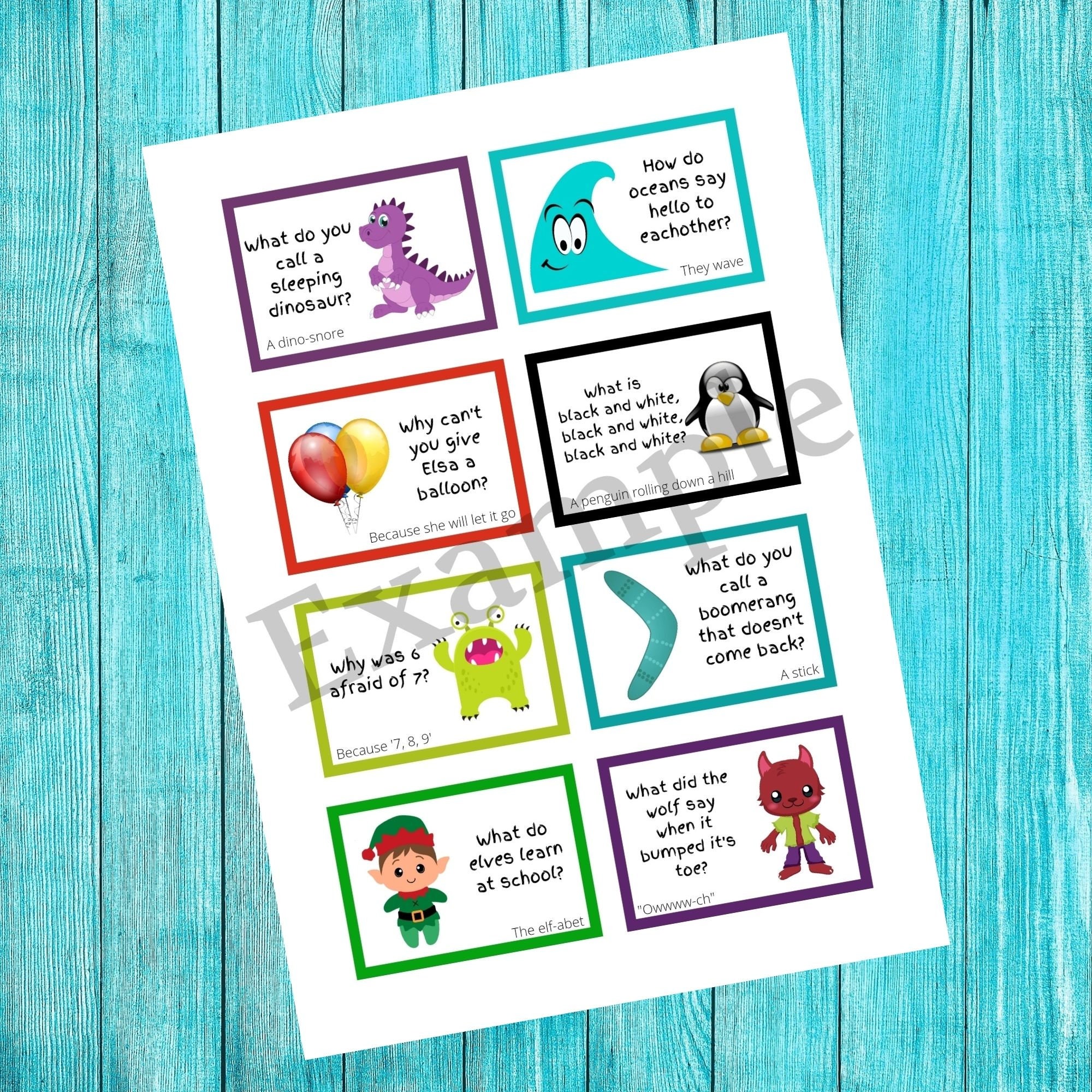 Fun Lunchbox Joke Notes on A4 Size Sheet *digital Product - Etsy