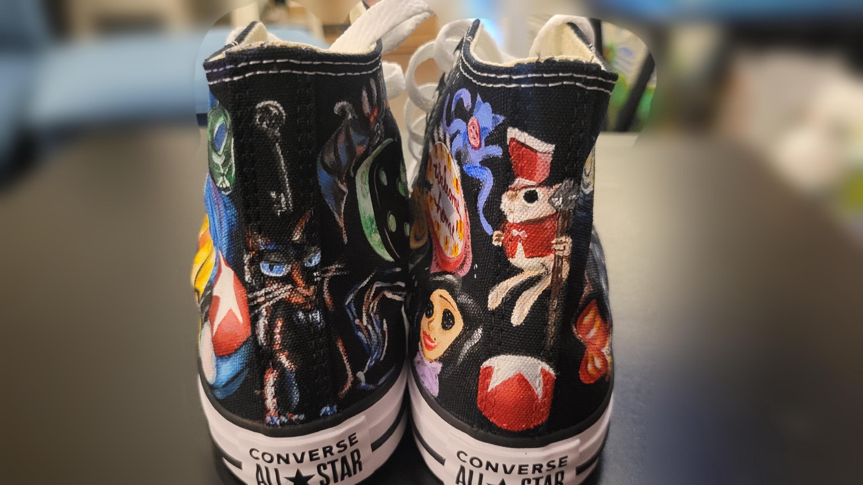 Custom Coraline Hand-painted Converse Sneakers – Made to Order, Unique Artwork by Esmeralda ...