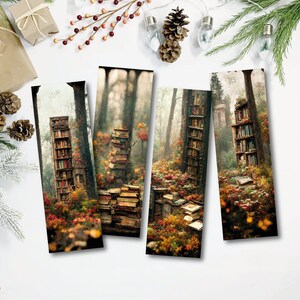 Printable Forest Library Bookmarks, Digital Download, Autumn Fall ...