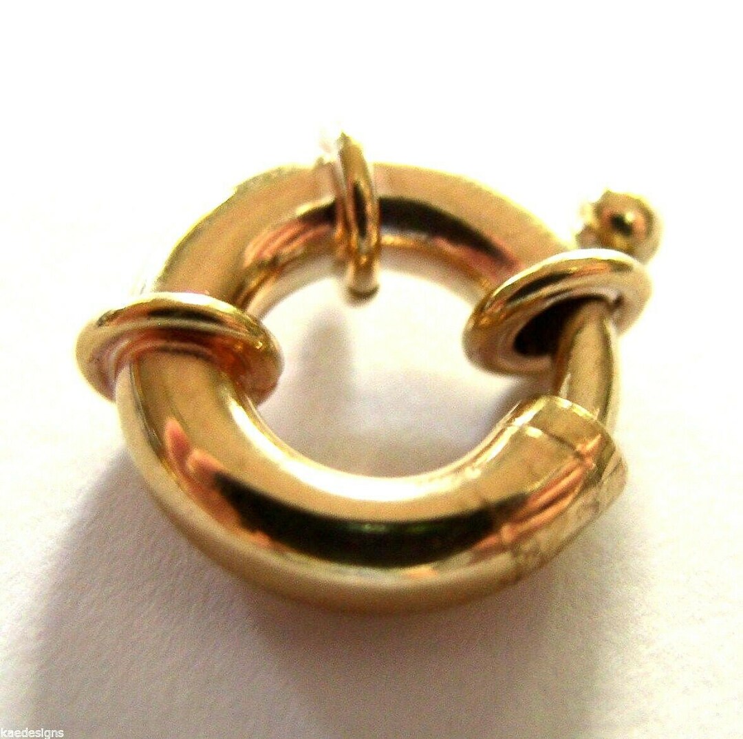 18ct Yellow or White Gold 750 Bolt Ring Open Clasp 12mm,14mm,16mm,18mm ...