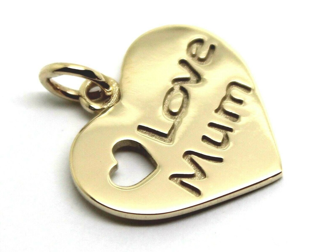 Kaedesigns, Genuine 9K 9ct Yellow, Rose or White Gold I Love Mum Shield ...
