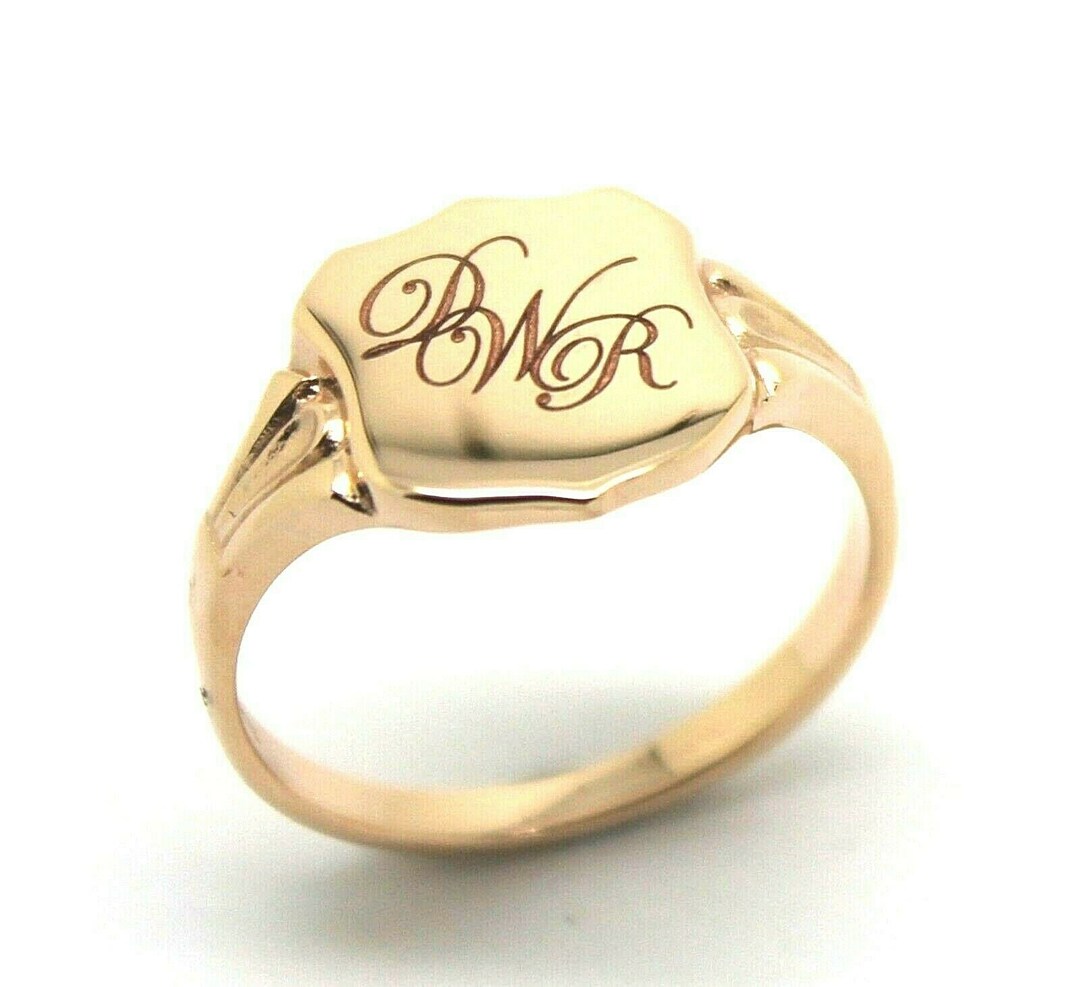Genuine 9ct Solid Rose Gold Large Signet Ring in Your Size P Plus ...