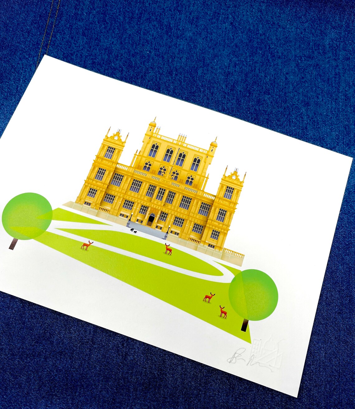 Nottingham Wollaton Hall Illustration Colourful Print - Etsy UK
