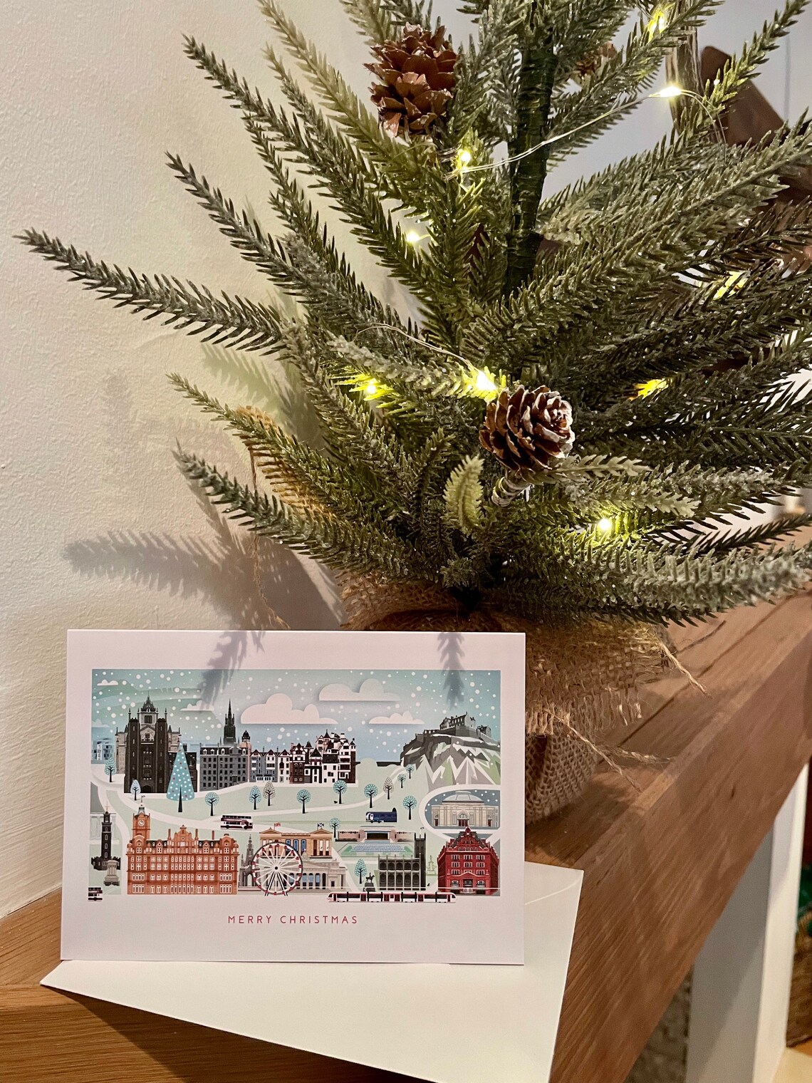 Edinburgh Christmas Card (single), Princes Street, Blank Xmas Holiday ...
