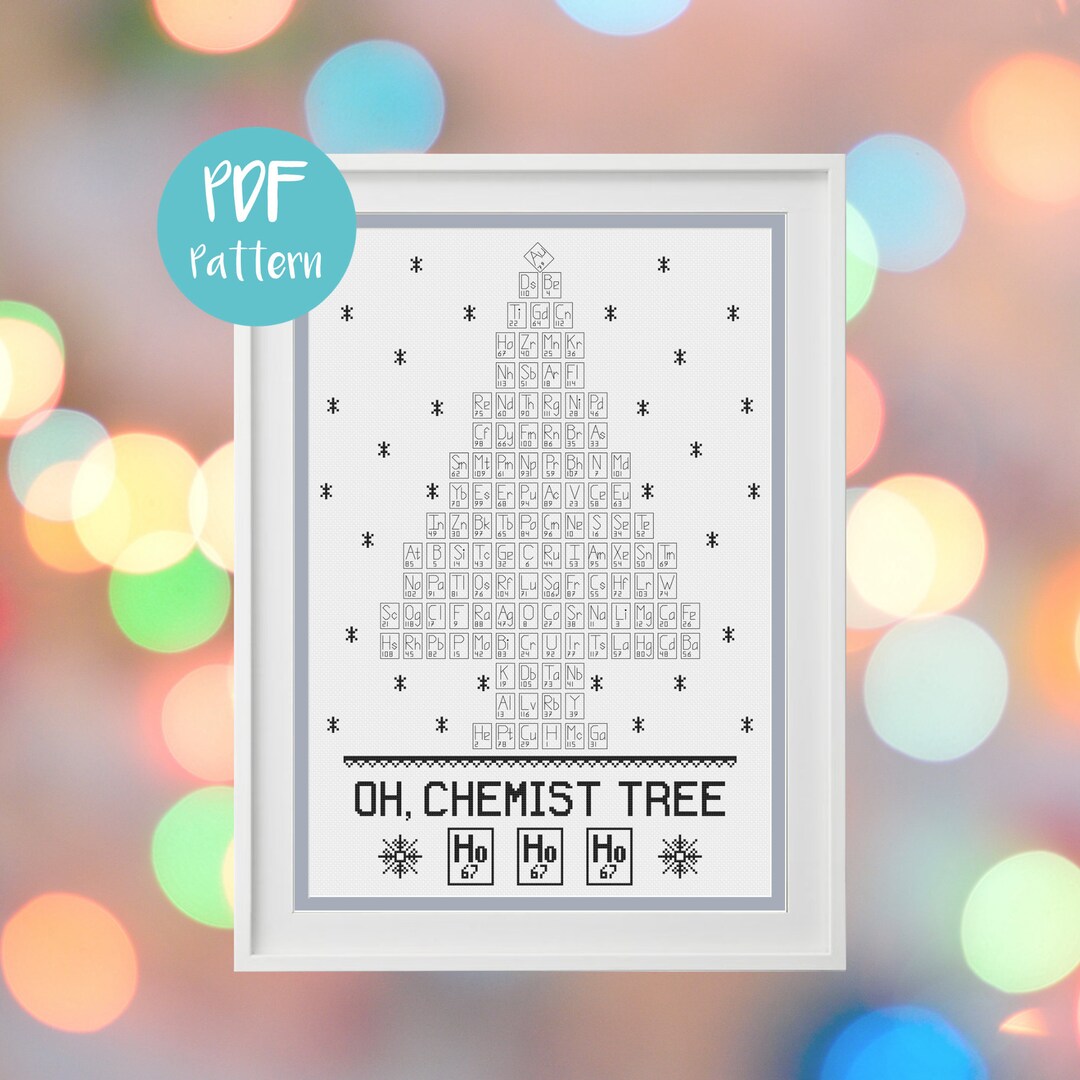Oh Chemist Tree | Chemistry Cross Stitch Pattern | Home Decor ...