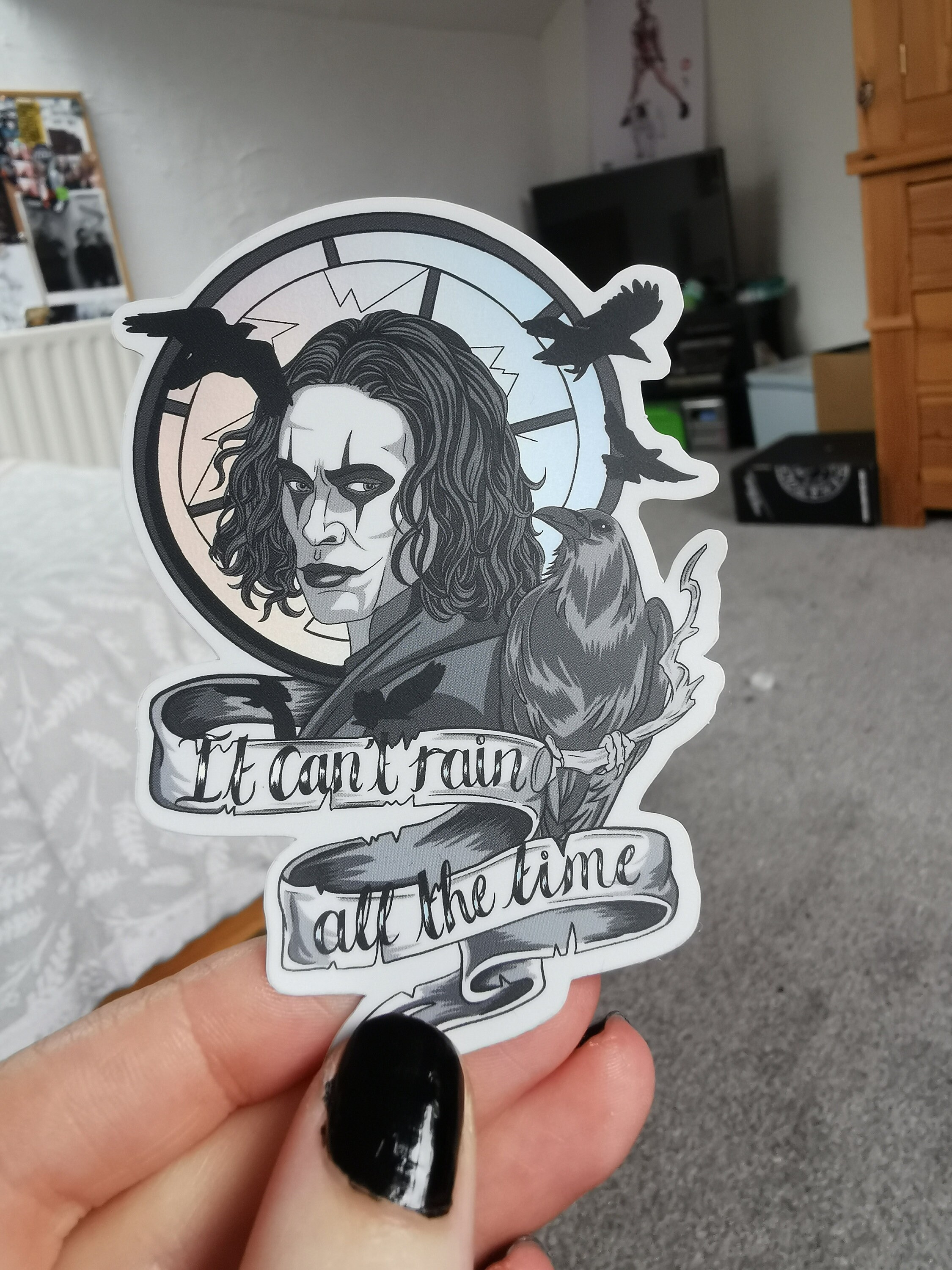 The Crow Satin Matte Holographic Foil sticker Film-Brandon | Etsy