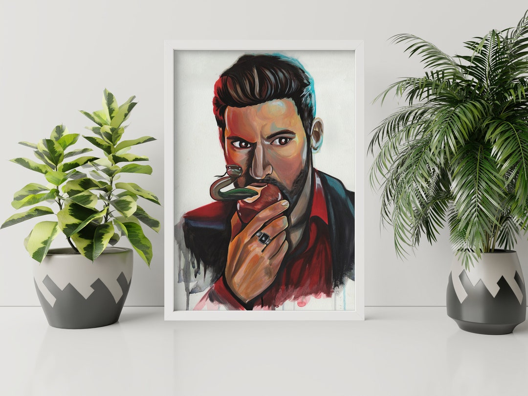 Lucifer Morningstar Original Painting Art Print - A4 - 250 GSM Gloss ...