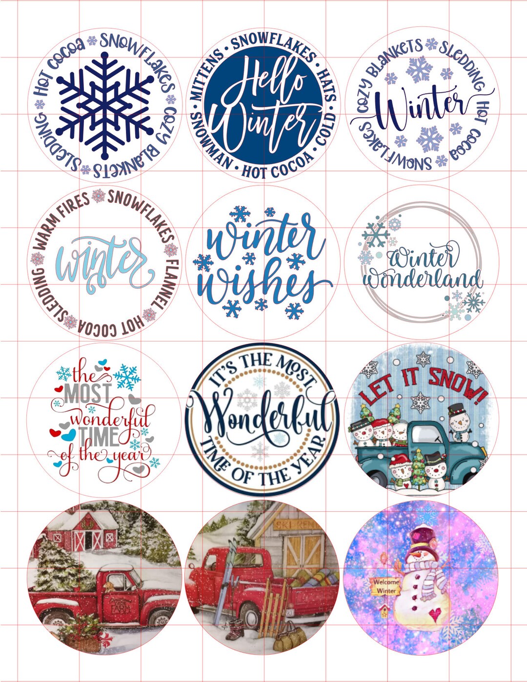 Winter Cardstock Cutouts - Etsy