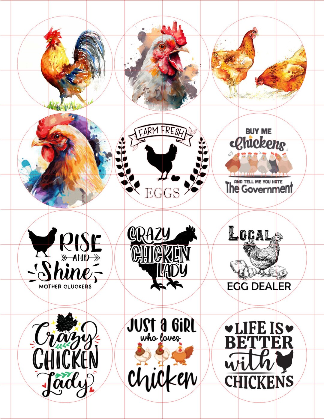 Chicken Cardstock Cutouts - Etsy