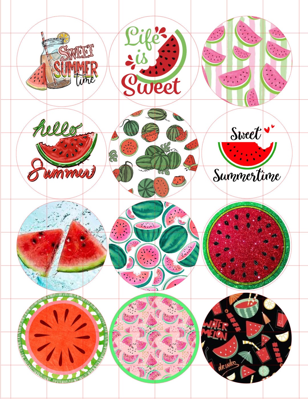 Watermelon 2 Cardstock Cutouts - Etsy