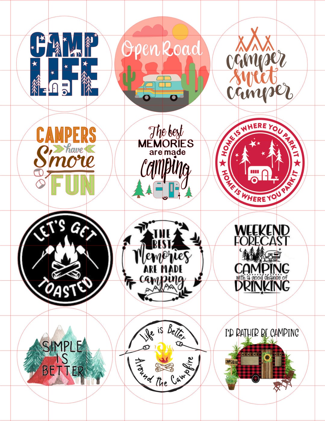 Camping Cardstock Cutouts - Etsy