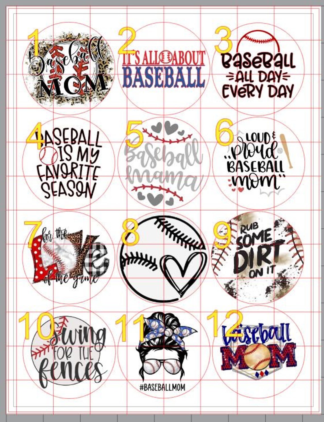 Baseball Cardstock Cutouts - Etsy