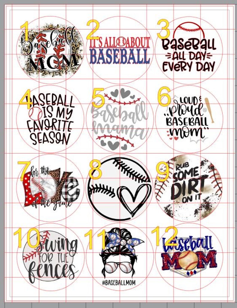 Baseball Cardstock Cutouts - Etsy