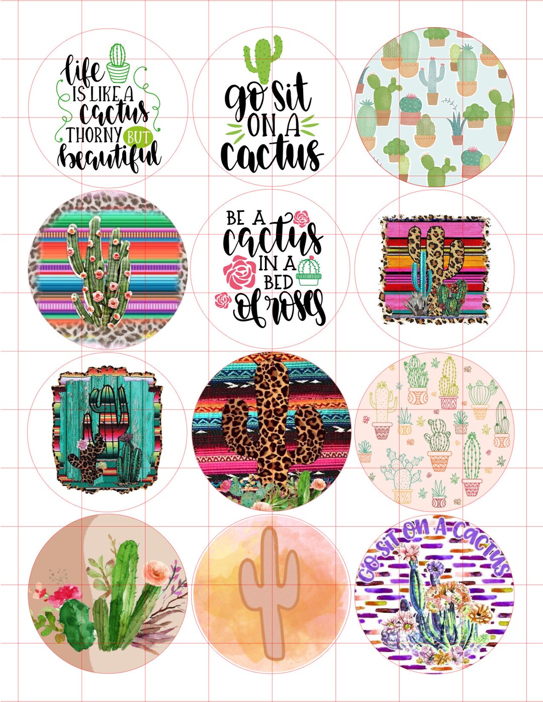 Cactus Cardstock Cutouts - Etsy