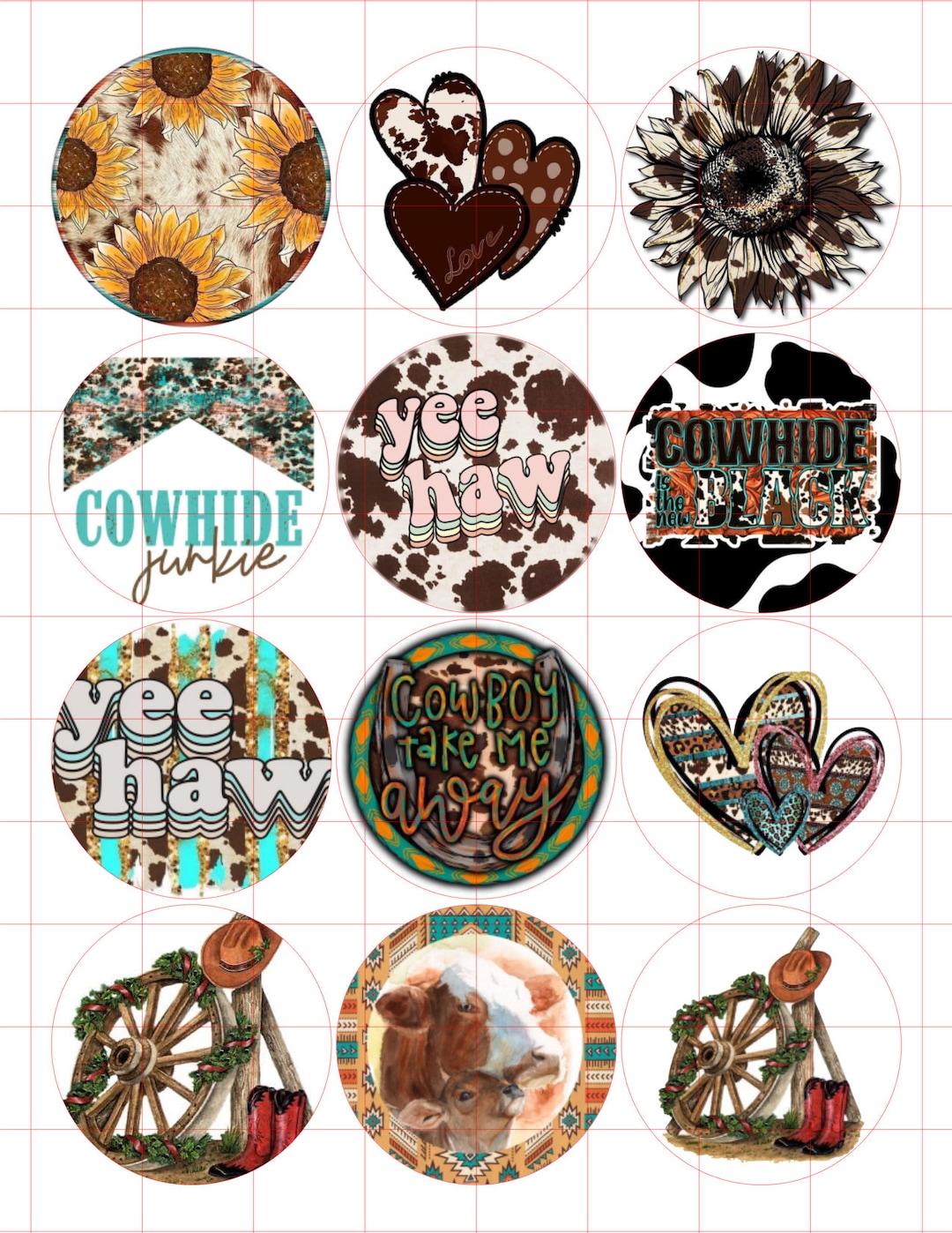 Country 4 Cardstock Cutouts - Etsy