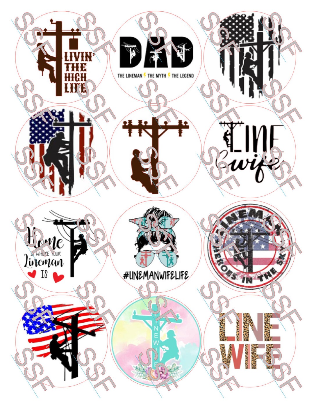 Lineman Digital Cardstock Cutouts - Etsy