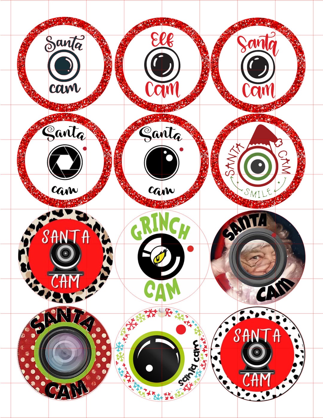 Santa Cam Cardstock Cutouts - Etsy