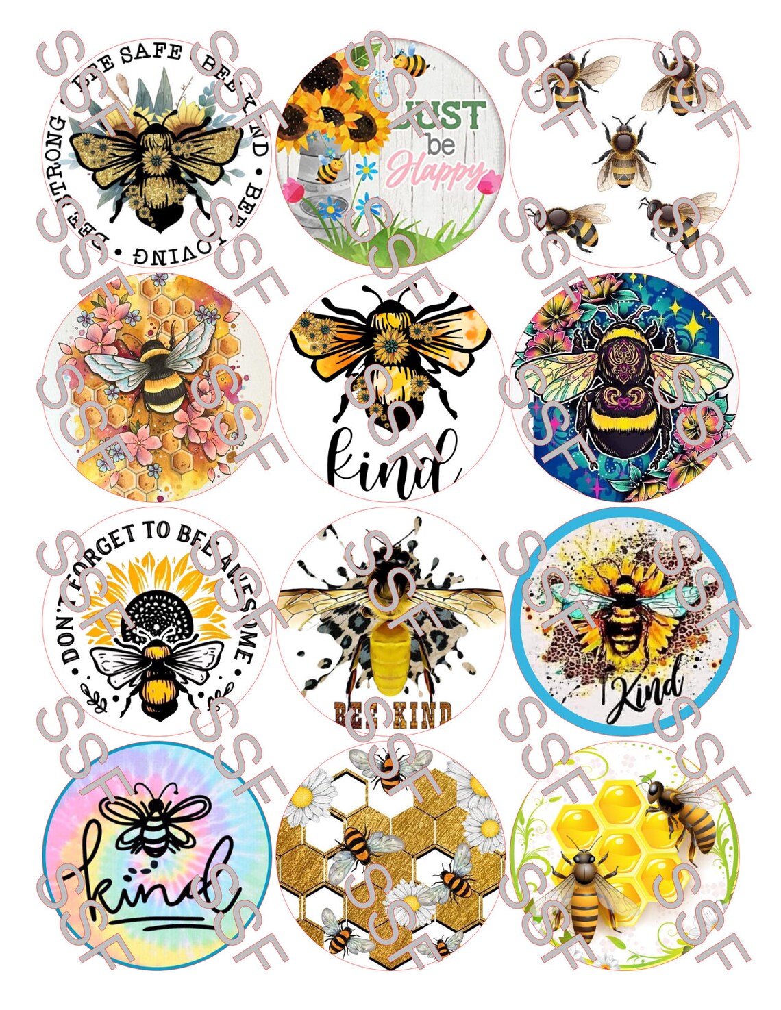 Bee 2 Digital Cardstock Cutouts - Etsy