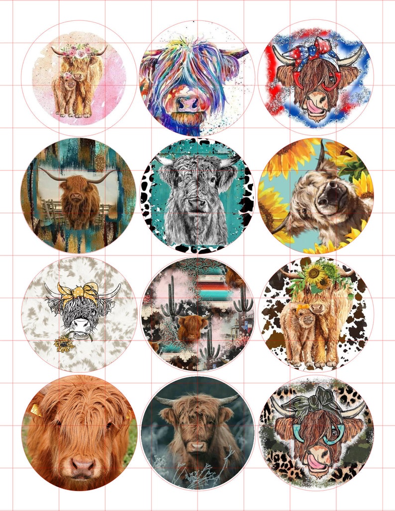 Highland Cow Cardstock Cutouts - Etsy