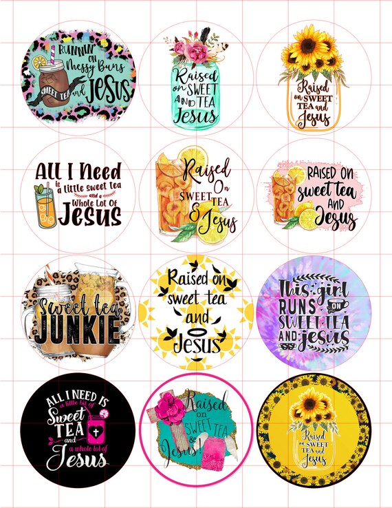 Sweet Tea and Jesus Cardstock Cutouts - Etsy