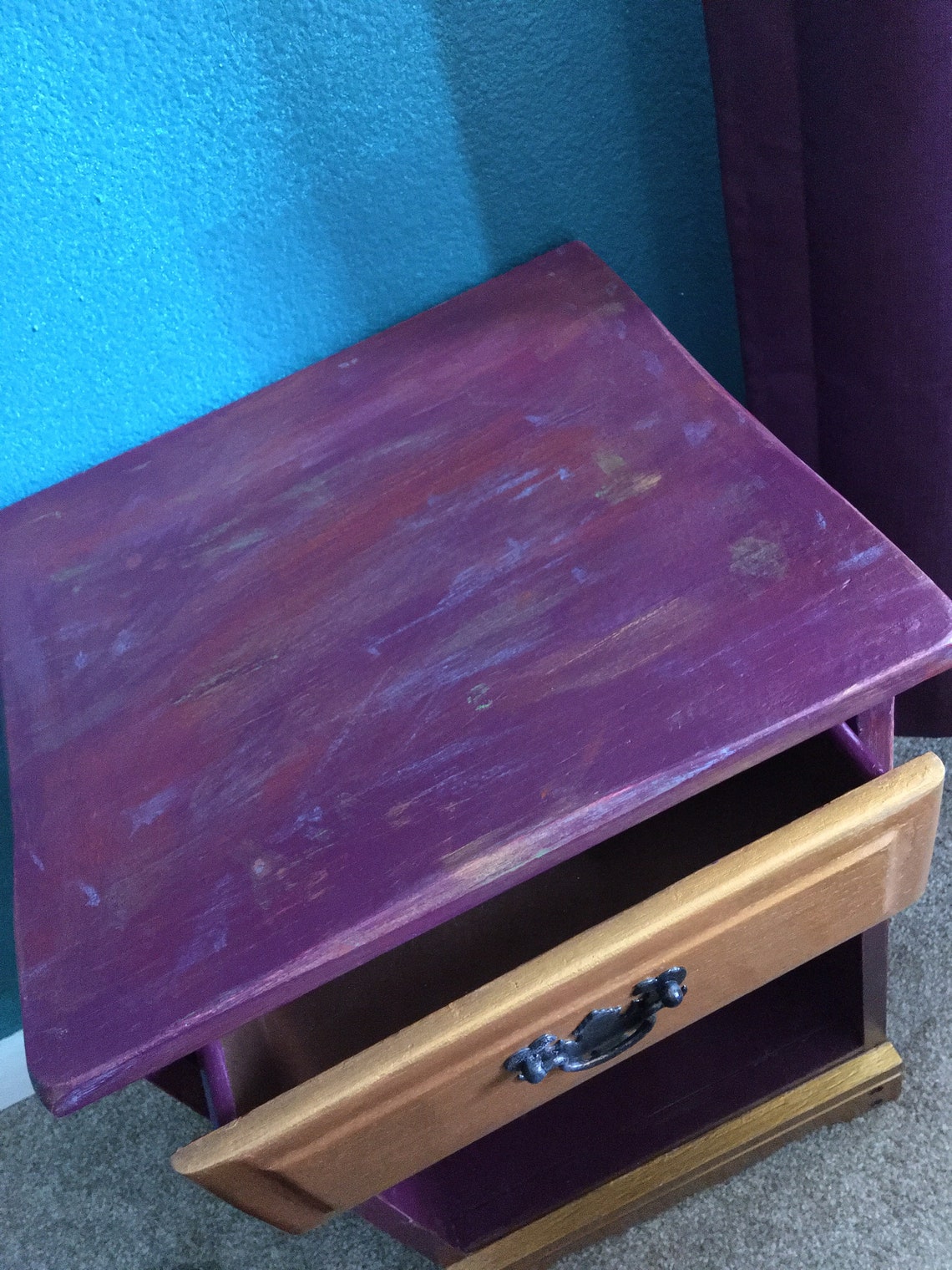 Purple Nightstand / Purple End Table / Side Table / Painted - Etsy