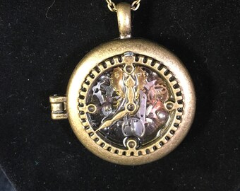 Clock locket | Etsy