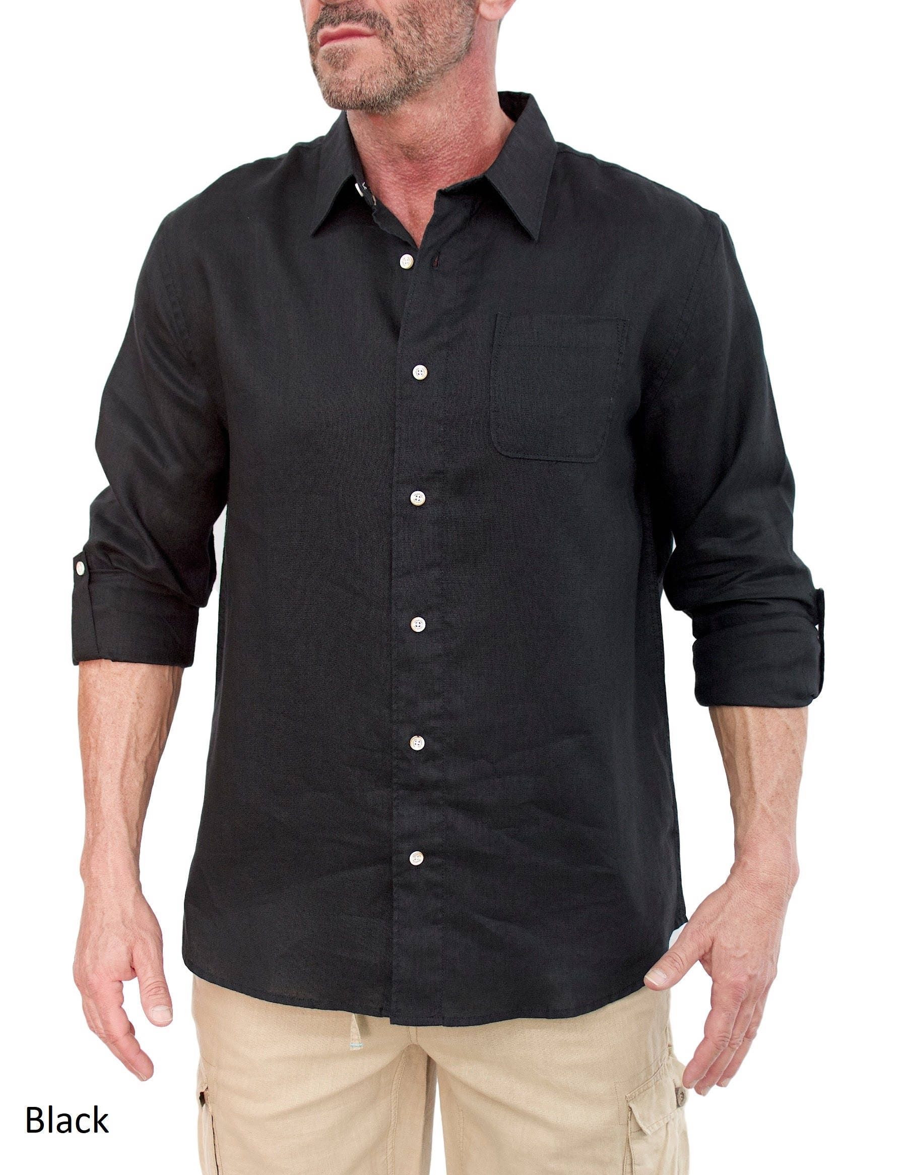 Short Fin Long Sleeve 100% Linen Shirt for Men - Etsy