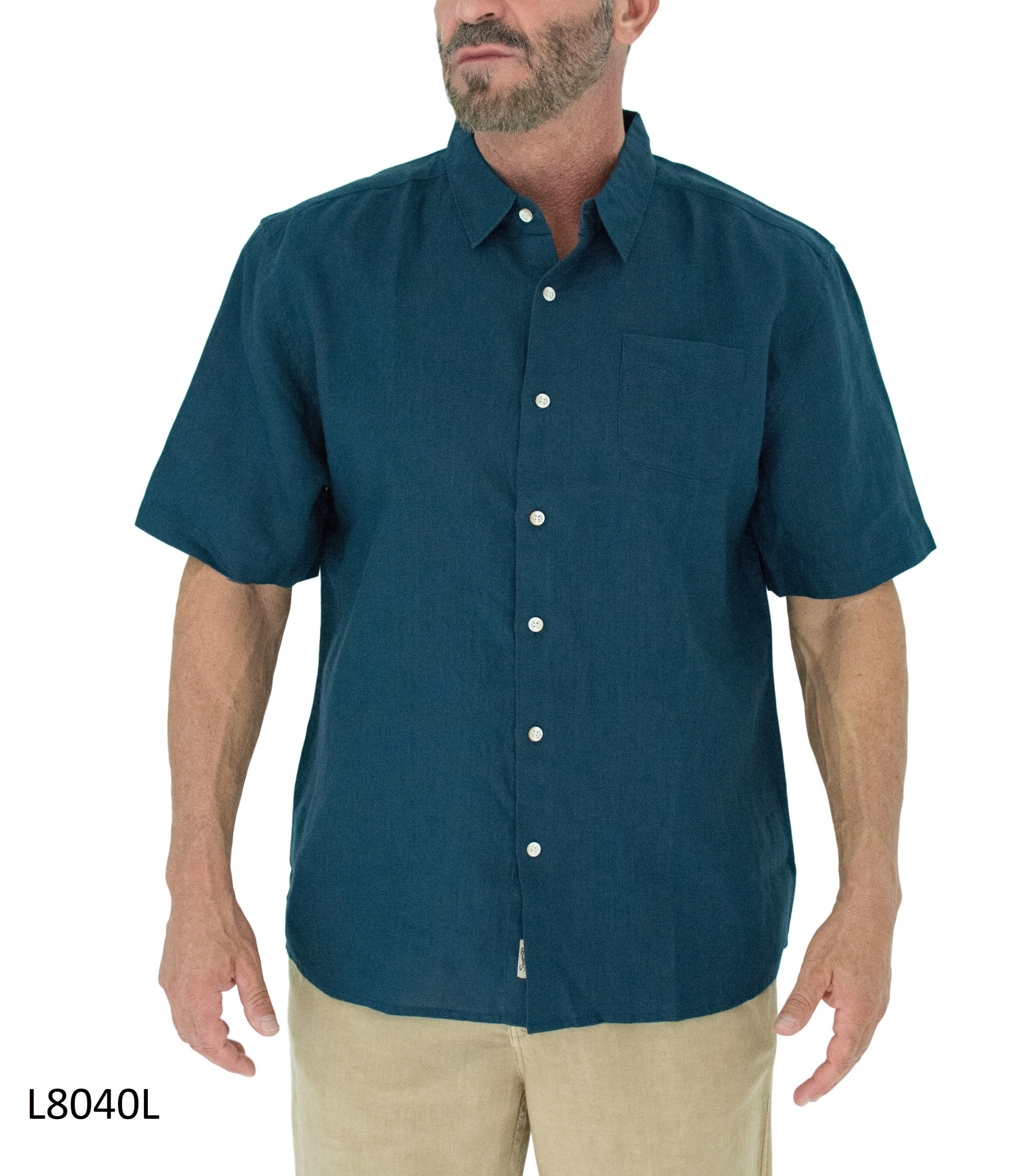 Short Fin Men's Short Sleeve Linen Shirt With Side Collar - Etsy