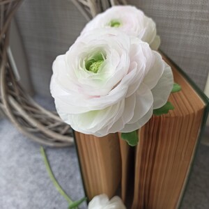 White Ranunculus, Bride Bouquet of Ranunculi, Real Touch Ranunculus for ...