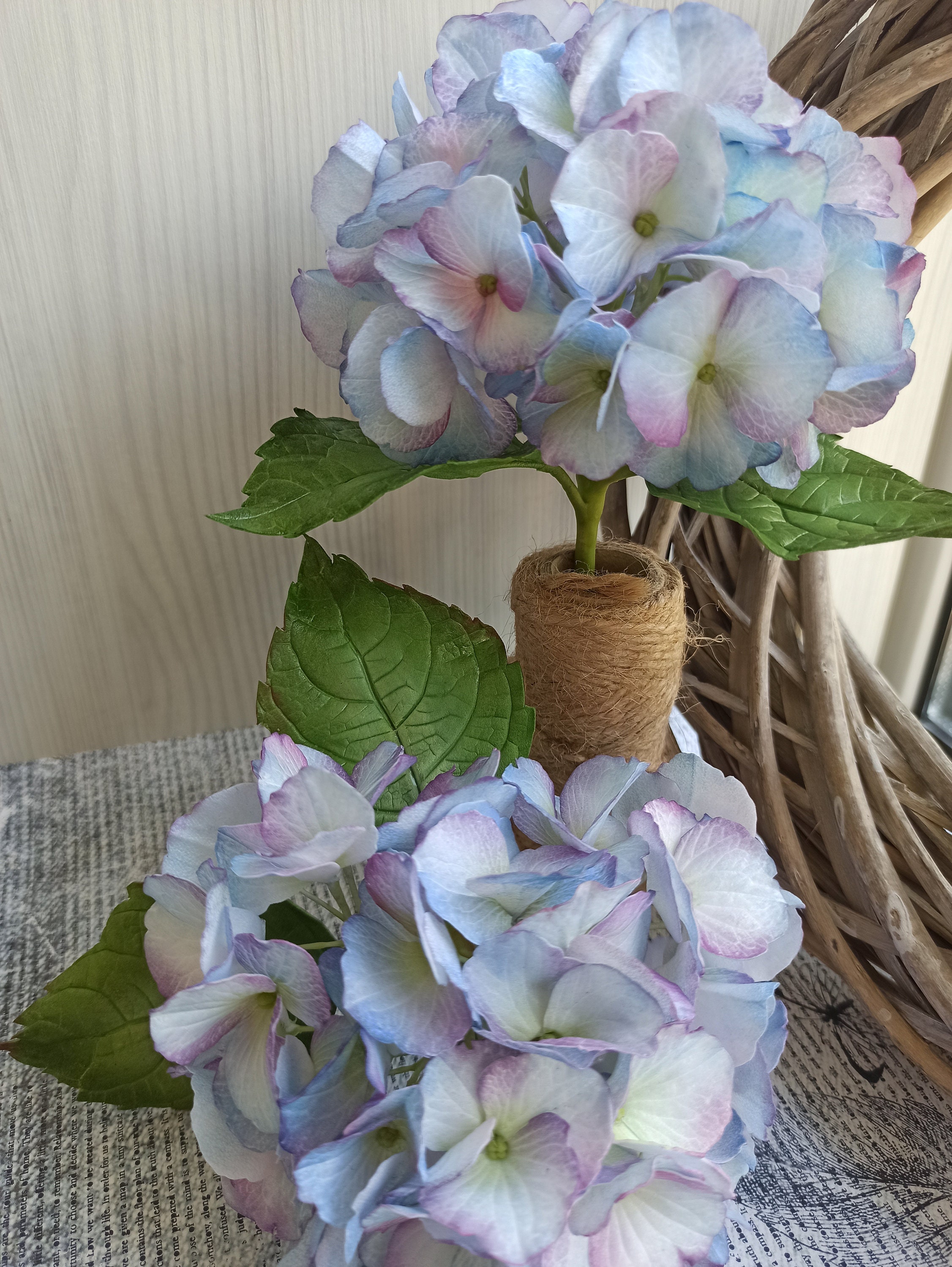 Light Blue Hydrangea Artificial Real Touch Hydrangea - Etsy