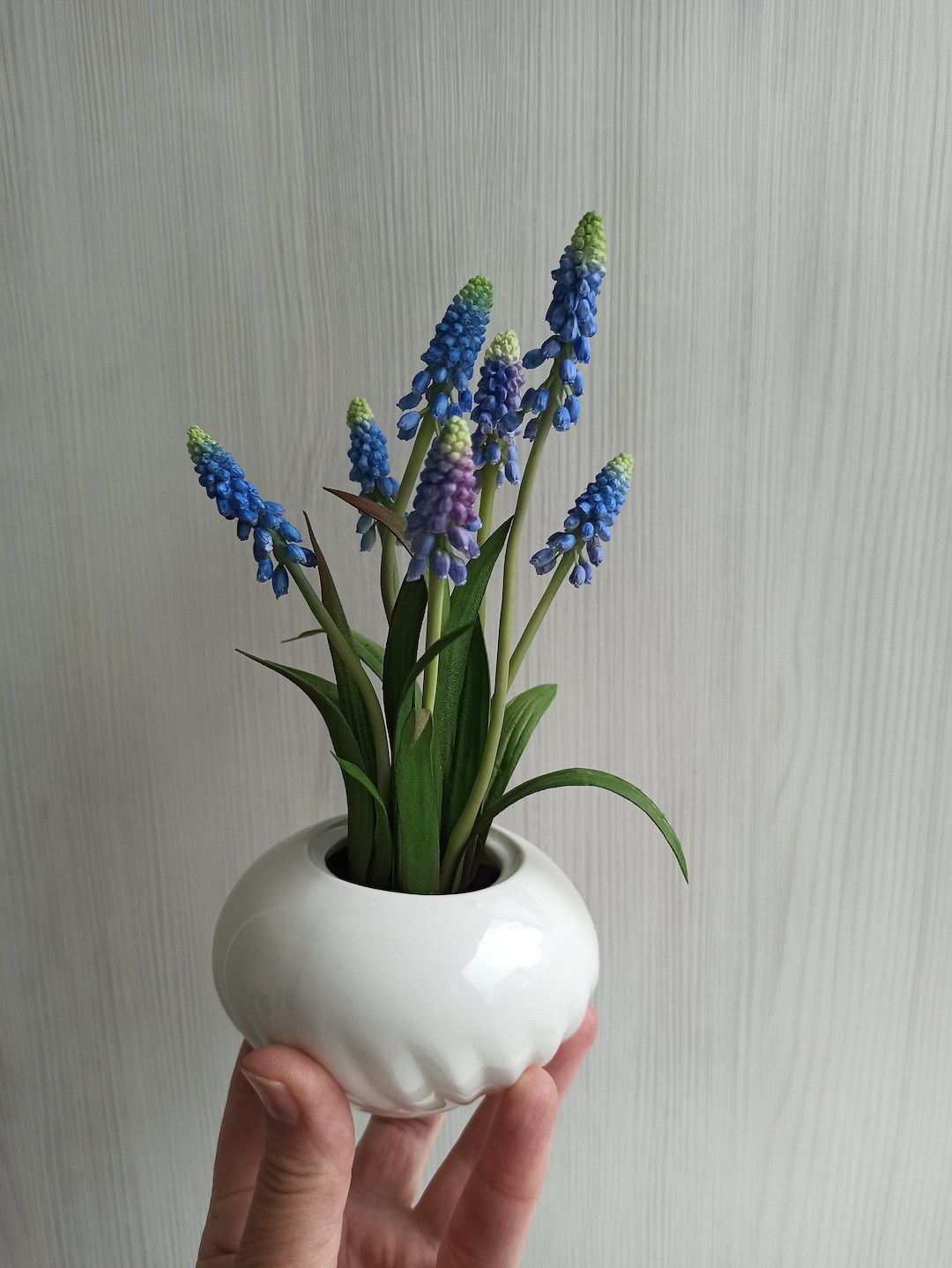 Blue Baby Grape Hyacinths, Realistic Mini Hyacinth in Vase,atificial ...
