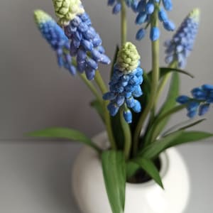 Blue Baby Grape Hyacinths, Realistic Mini Hyacinth in Vase,atificial ...