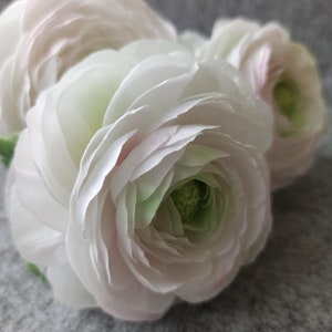 White Ranunculus, Bride Bouquet of Ranunculi, Real Touch Ranunculus for ...