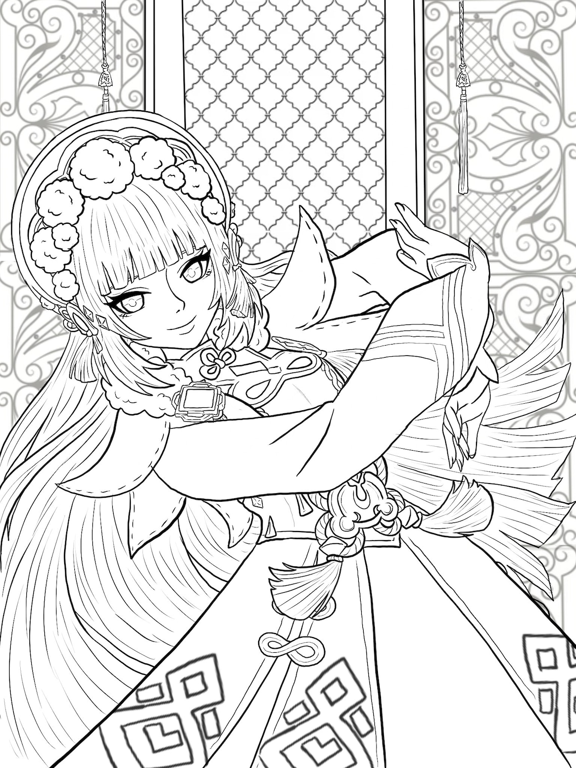 Genshin Impact Yun Jin Coloring Page - Etsy