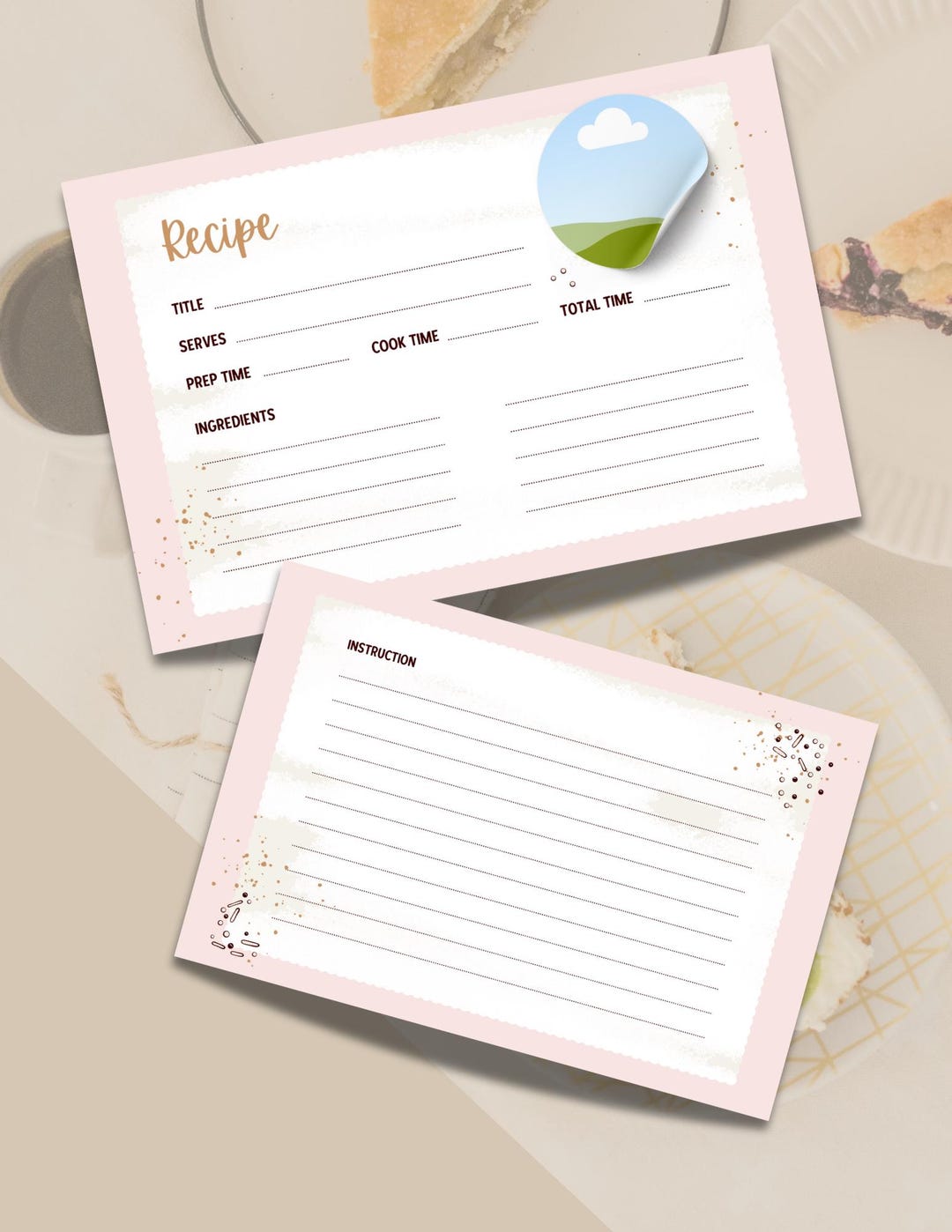 Editable Recipe Card | Printable Recipe Card Template | Instant ...