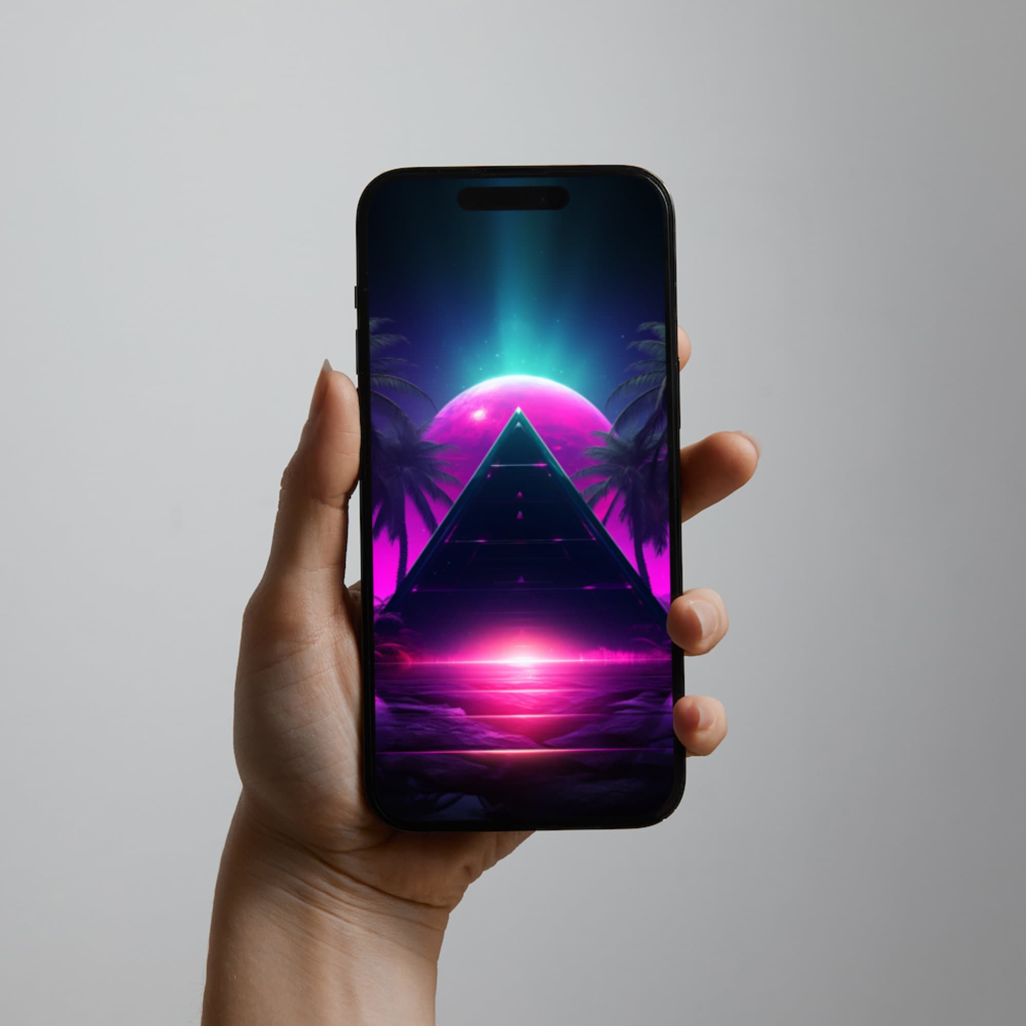 Synthwave iPhone Wallpaper Retro Backgrounds Synthwave 1980s Moon ...