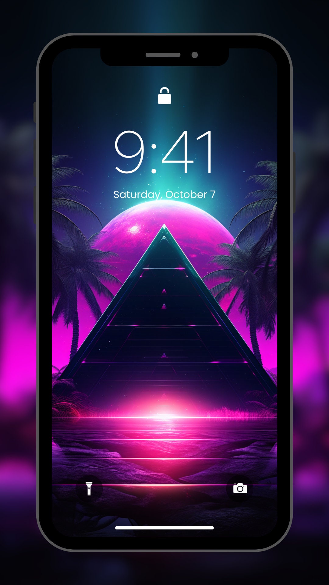 Synthwave iPhone Wallpaper Retro Backgrounds Synthwave 1980s Moon ...