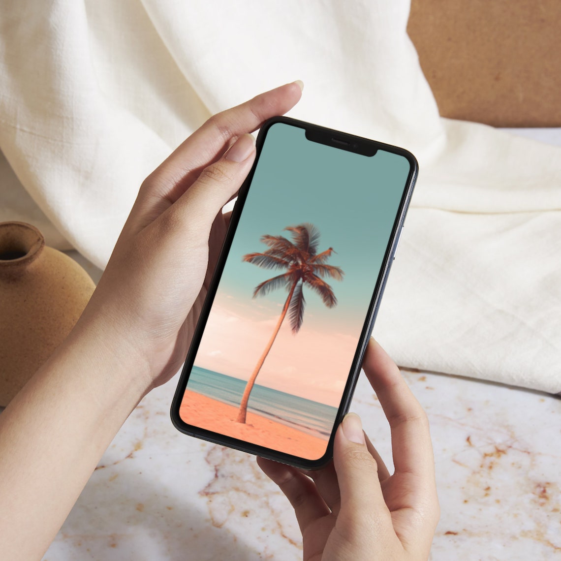 Palm Tree iPhone Wallpaper Tropical Phone Backgrounds Palm Trees Beach ...